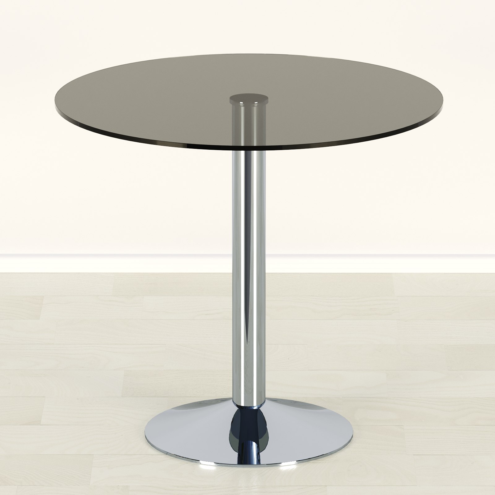 Стеклянный стол Mebel Apartment Троя 18 серый/хром D70