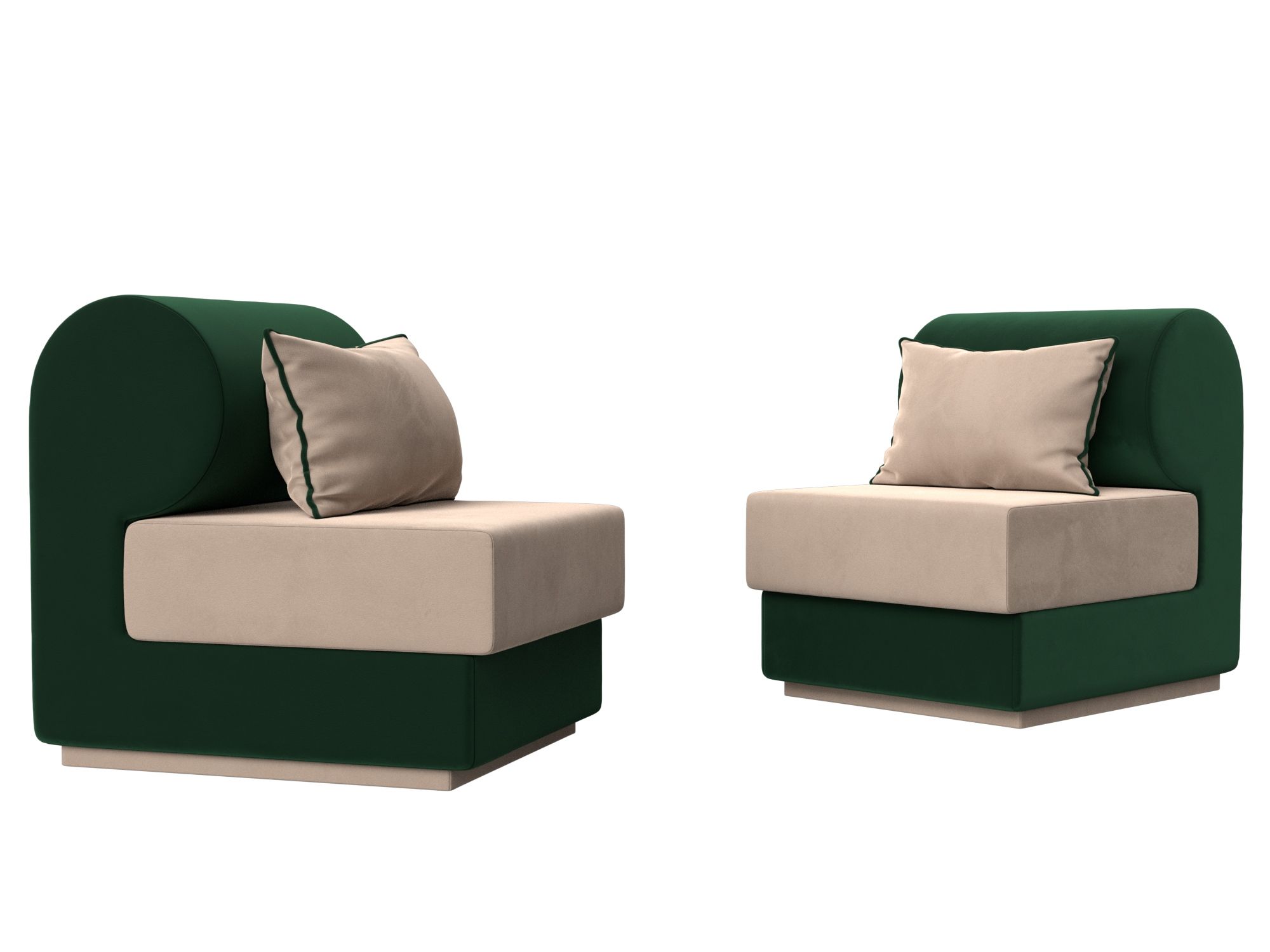 Набор Кипр-1 (2 кресла) велюр бежевый/зеленый