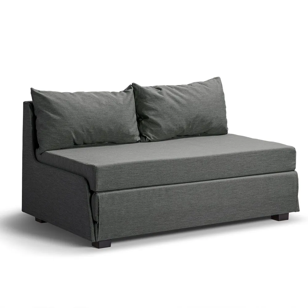Диван-кровать раскладной Salotti Милк, Саржа, ткань Тиса, тёмно-серый, 123х73х68 см