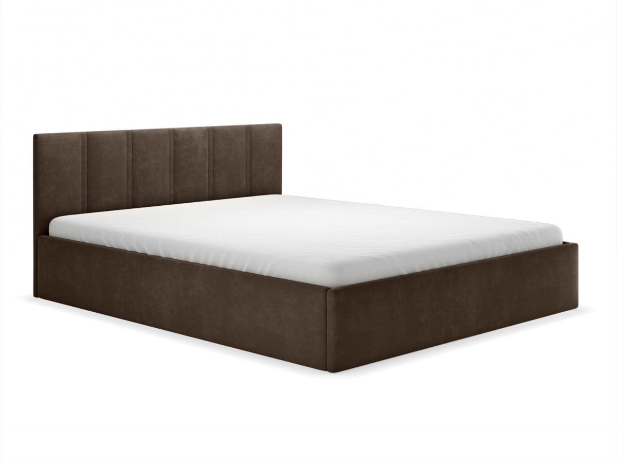 Двуспальная кровать Первый Мебельный Кери Коричневый, велюр 140х200 см
