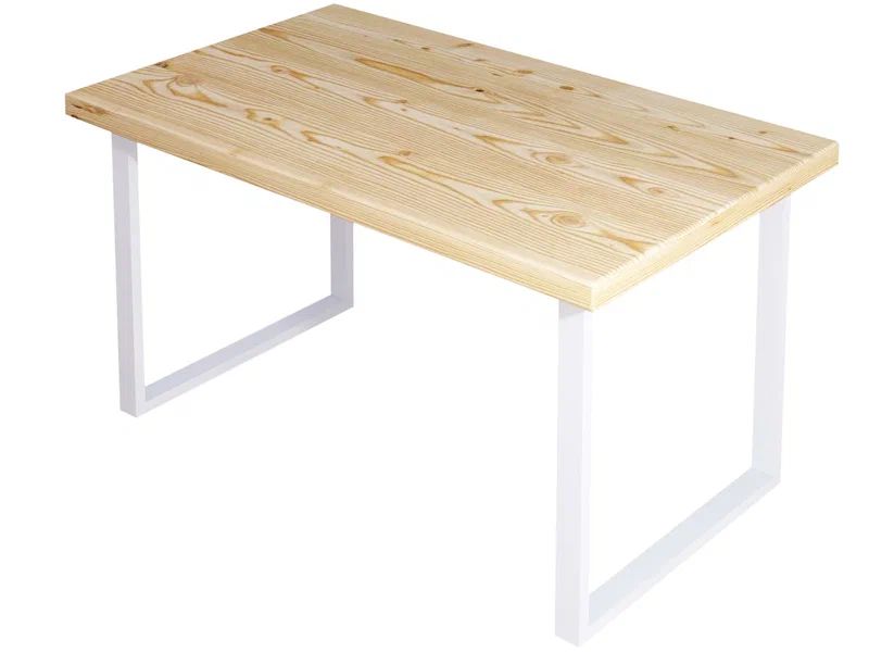 Журнальный стол Solarius Loft металл-дерево 120х75х50, без шлифовки и покраски,белые ножки