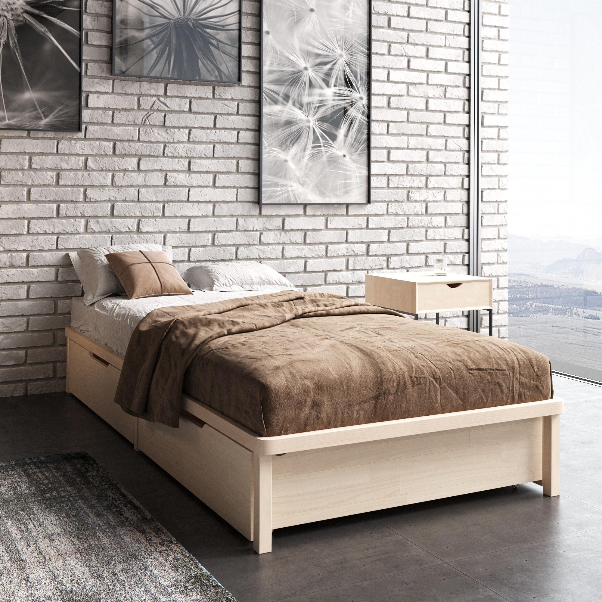 Кровать односпальная деревянная Hansales 80x190 см из массива берёзы Light Sleep