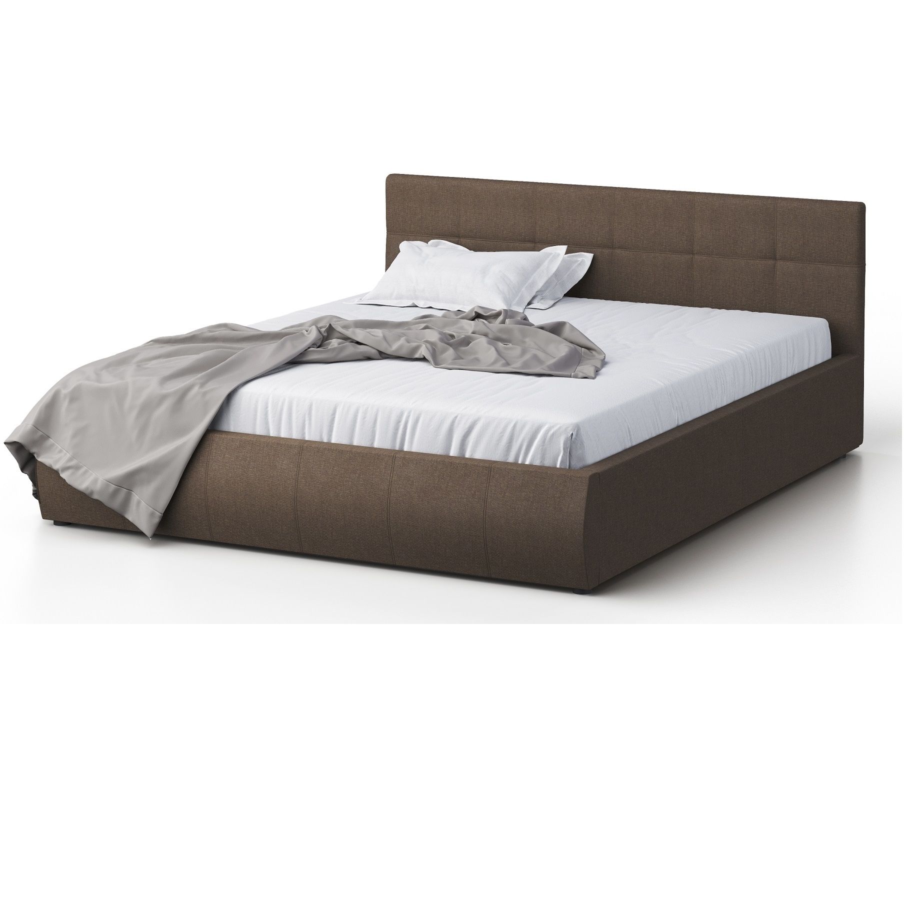 Двуспальная кровать Венера-1 180х200, GALAXY, коричневый рогожка