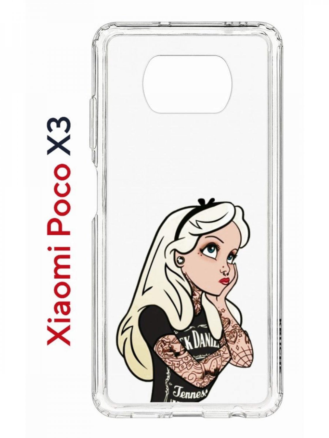 Чехол на Xiaomi Poco X3/X3 Pro Kruche Print Tattoo Girl,противоударный бампер с принтом