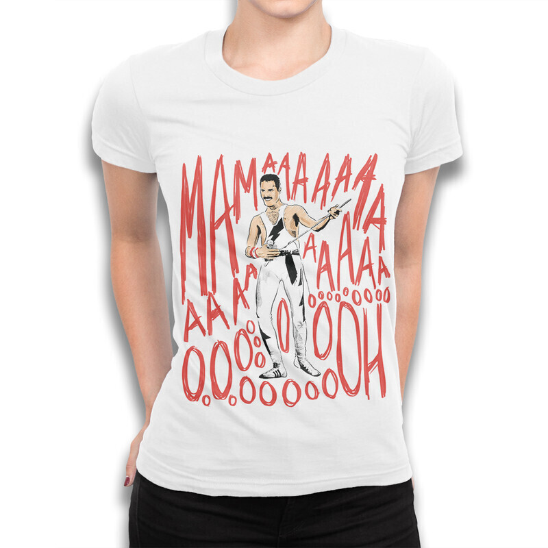 Футболка женская Dream Shirts Фредди Меркьюри Queen 1000809-1 белая 3XL