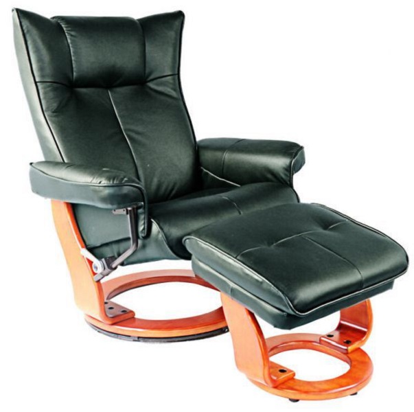 Ортопедическое кресло-реклайнер Falto Relax Mauris 7604W, темный орех/зелёный