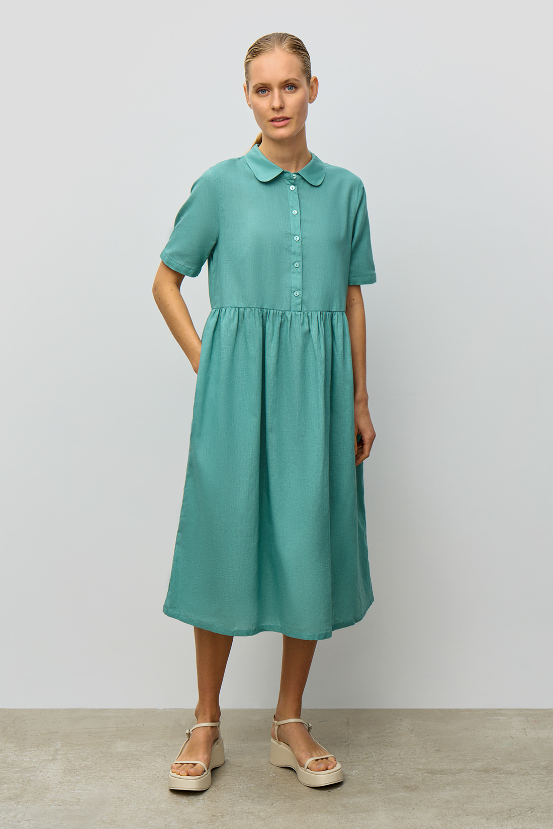 Платье женское Baon B4523068 зеленое M