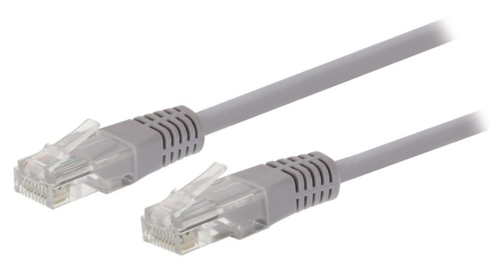 Кабель RIPO, патч-корд прямой RJ45-RJ45, 15м, Grey