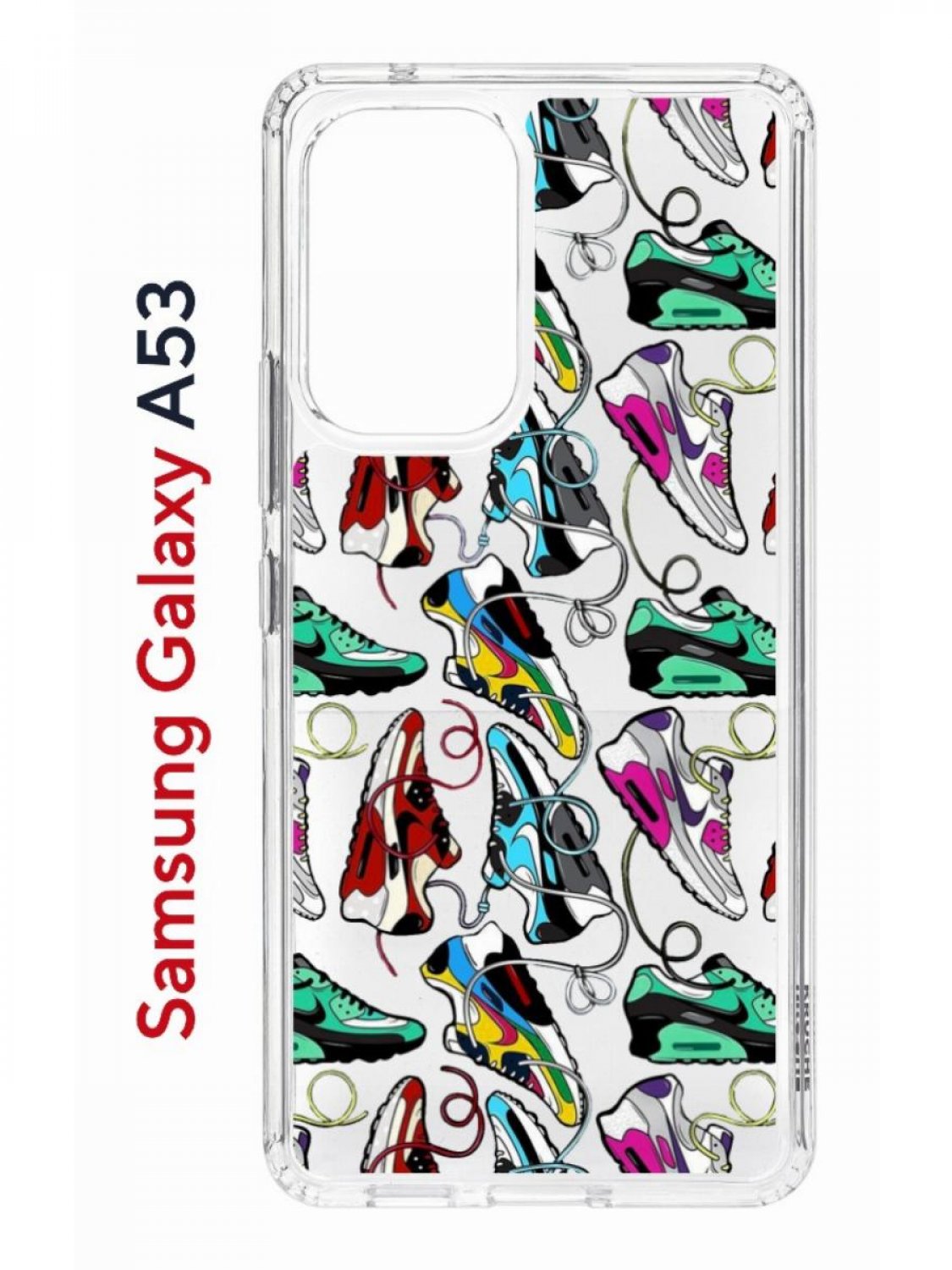 Чехол на Samsung A53 5G Kruche Print Кроссы Nike Air Max,противоударный бампер