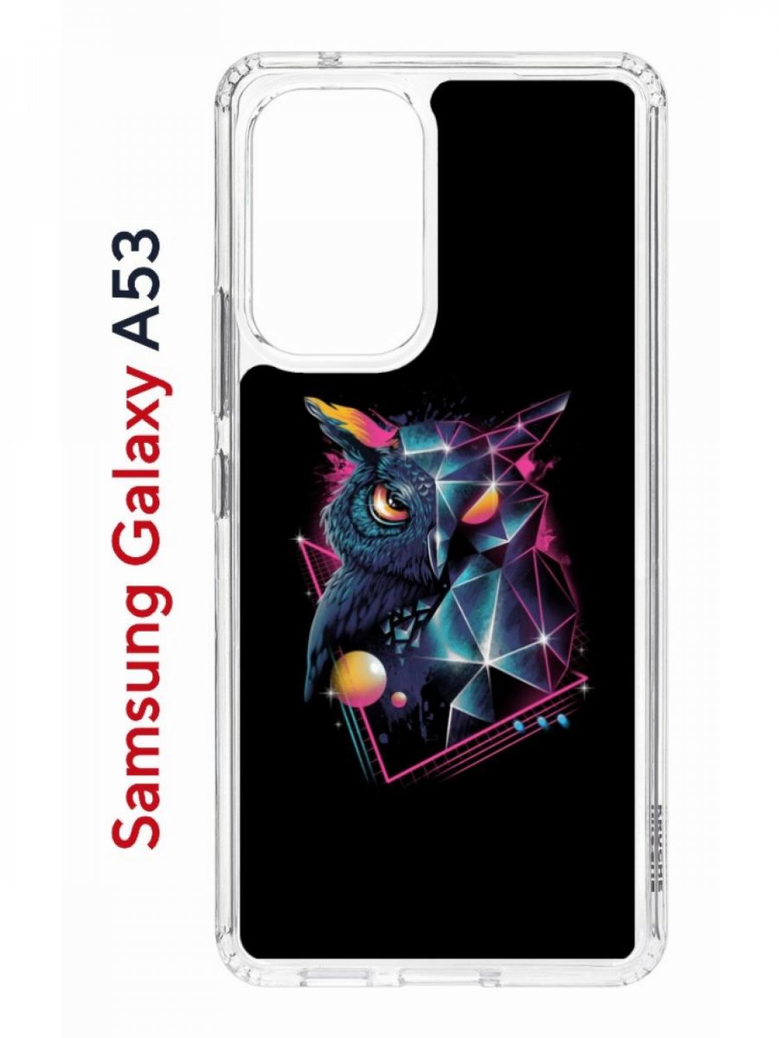 Чехол на Samsung A53 5G Kruche Print Retro Owl,противоударный бампер,с защитой камеры