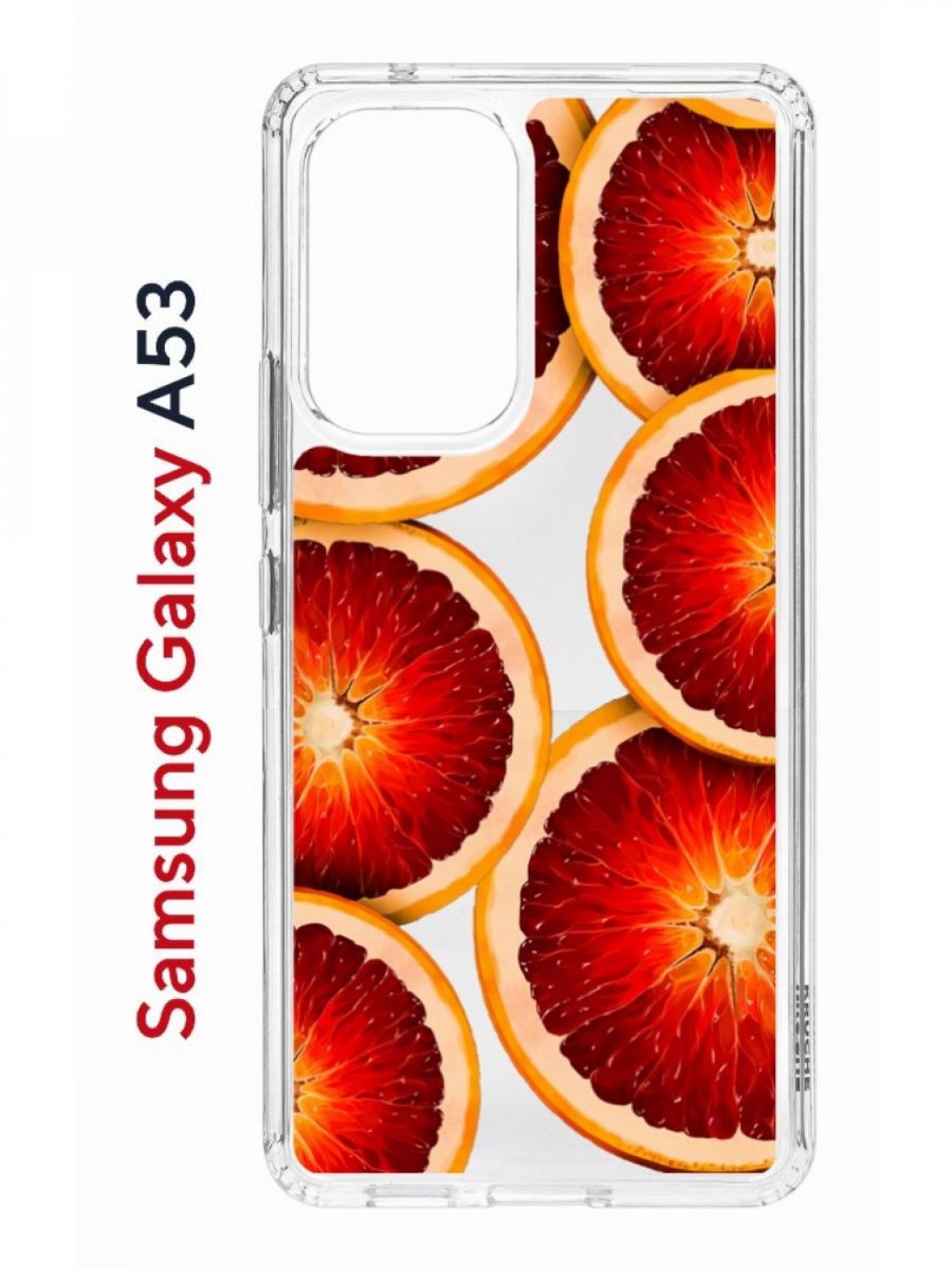 Чехол на Samsung A53 5G Kruche Print Orange,противоударный бампер,с защитой камеры