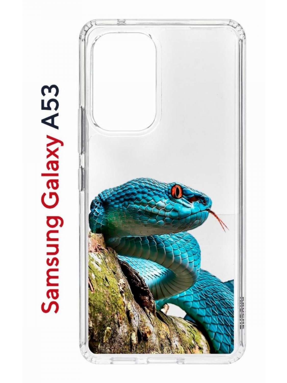 Чехол на Samsung A53 5G с принтом Kruche Print Змея,противоударный бампер,с защитой камеры