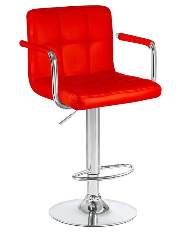 Барный стул Империя стульев KRUGER ARM-D LM-5011 red, хром/красный