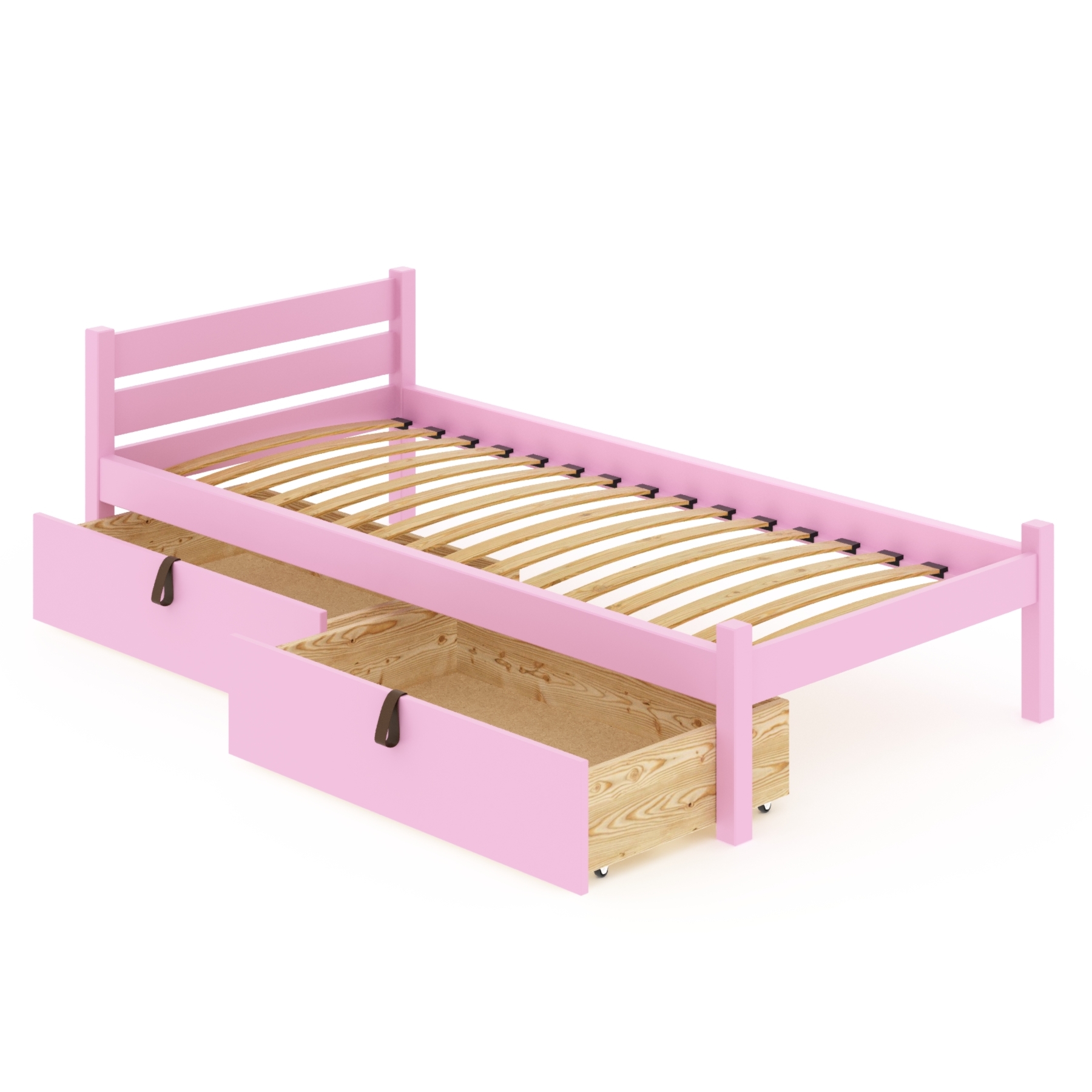 Кровать Solarius Классика ортопедическое основание 200х90, 2 выкатных ящика, цвет розовый