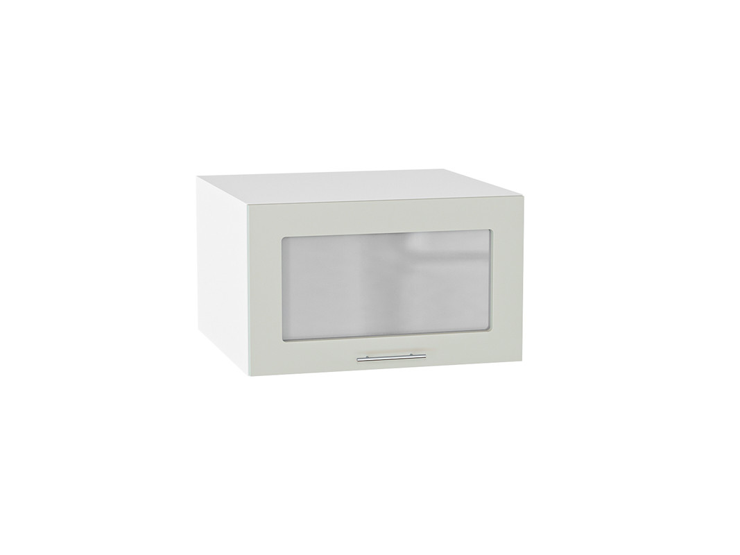 Навесной шкаф горизонтальный 610 МС Валерия Сурская мебель МДФ цвет Белый/Альбион софт Ф86