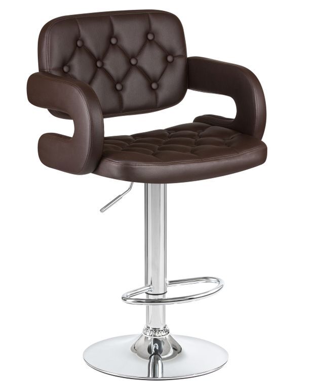Барный стул Империя стульев Tiesto-D LM-3460 brown, хром/коричневый