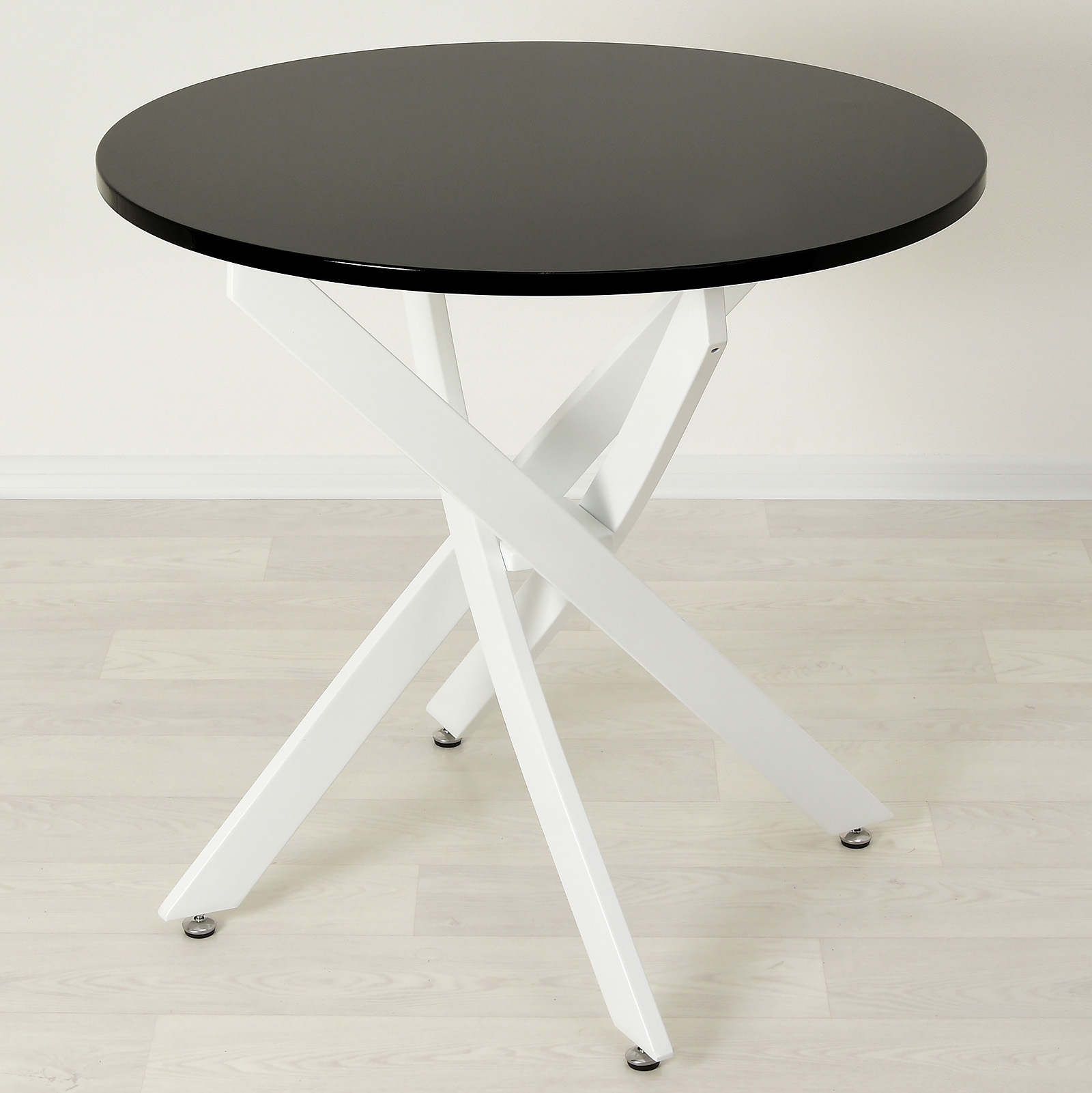 Кухонный стол из МДФ Mebel Apartment Рим 18 черный/белый D80