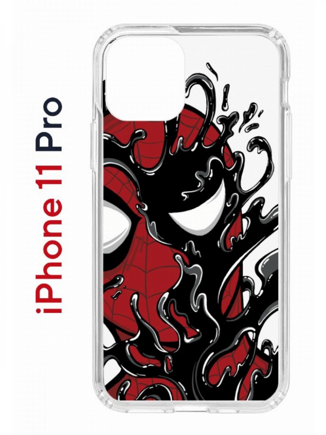 Чехол на iPhone 11 Pro с принтом Kruche Print Spider-Man-Venom, бампер с защитой камеры