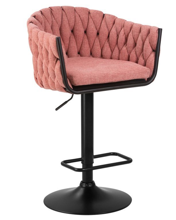 Барный стул Империя стульев LEON LM-9690 pink (LAR-275-10), черный/розовый
