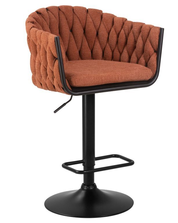 Барный стул Империя стульев LEON LM-9690 orange (LAR-275-27), черный/оранжевый