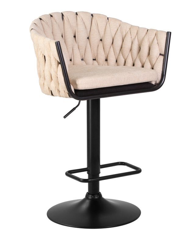 Барный стул Империя стульев LEON LM-9690 beige (LAR 275-1), черный/бежевый