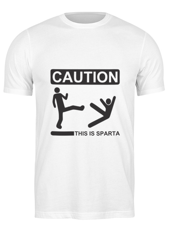 Футболка мужская Printio This is sparta caution. 3703144 белая M