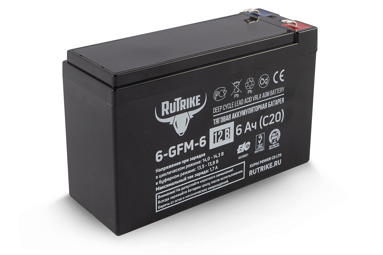 Аккумулятор для ИБП Rutrike 6-GFM-6 (12V6A/H C20) 6 А/ч 12 В (023937)