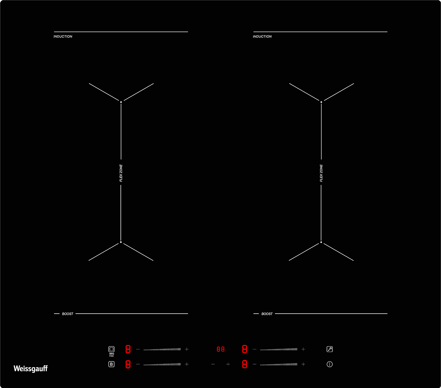 Встраиваемая варочная панель индукционная Weissgauff HI 642 BYC черный