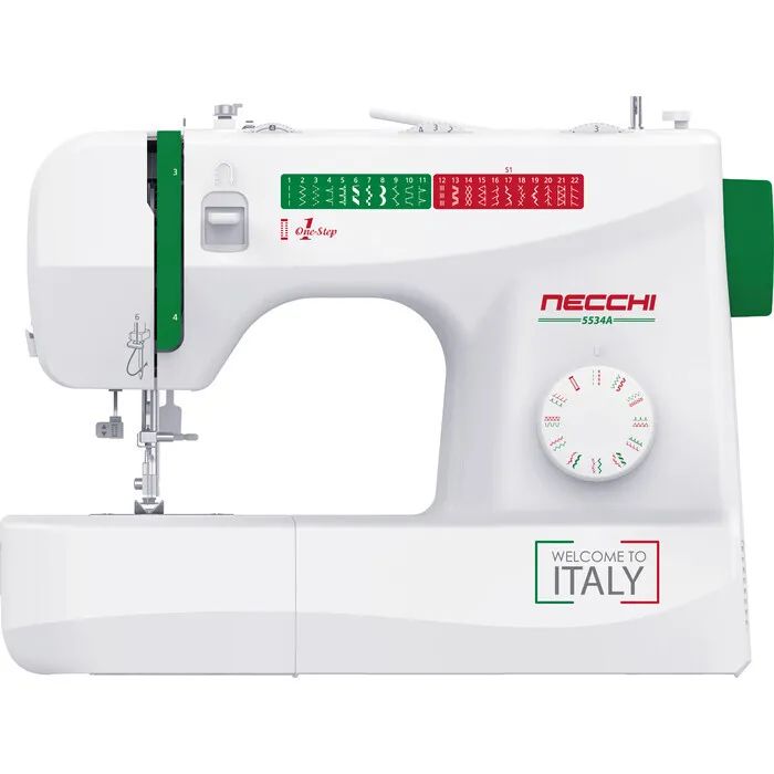 Швейная машина Necchi 5534 А белый, зеленый