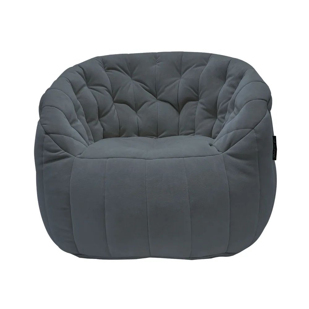 Бескаркасное кресло aLounge - Butterfly Sofa - Luscious Grey (велюр, темно-серый)