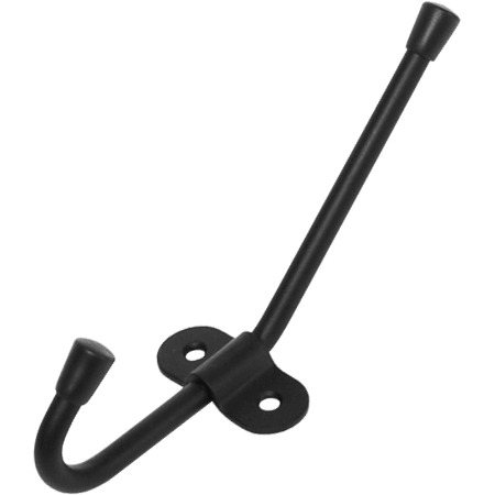 Крючок-вешалка двойной черный настенный металлический (комплект 2шт.)