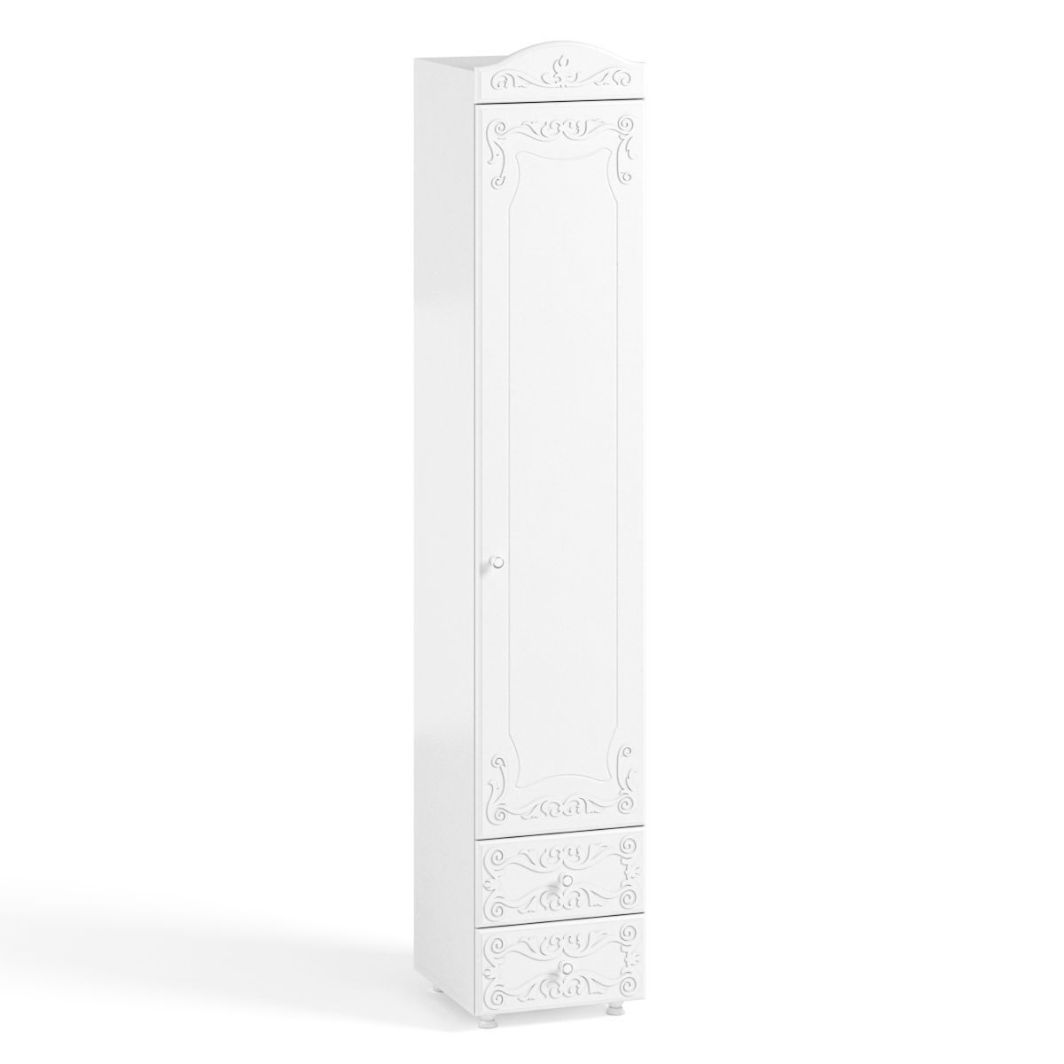 Шкаф 1 дв (410) с Малой глухой дверью и ящиками Катрин-К ИТ-30 Италия Белое дерево