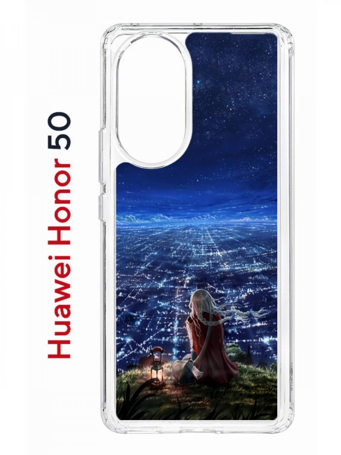 Чехол на Honor 50, Huawei Nova 9 с принтом Kruche Print Ночные Огни, противоударный бампер