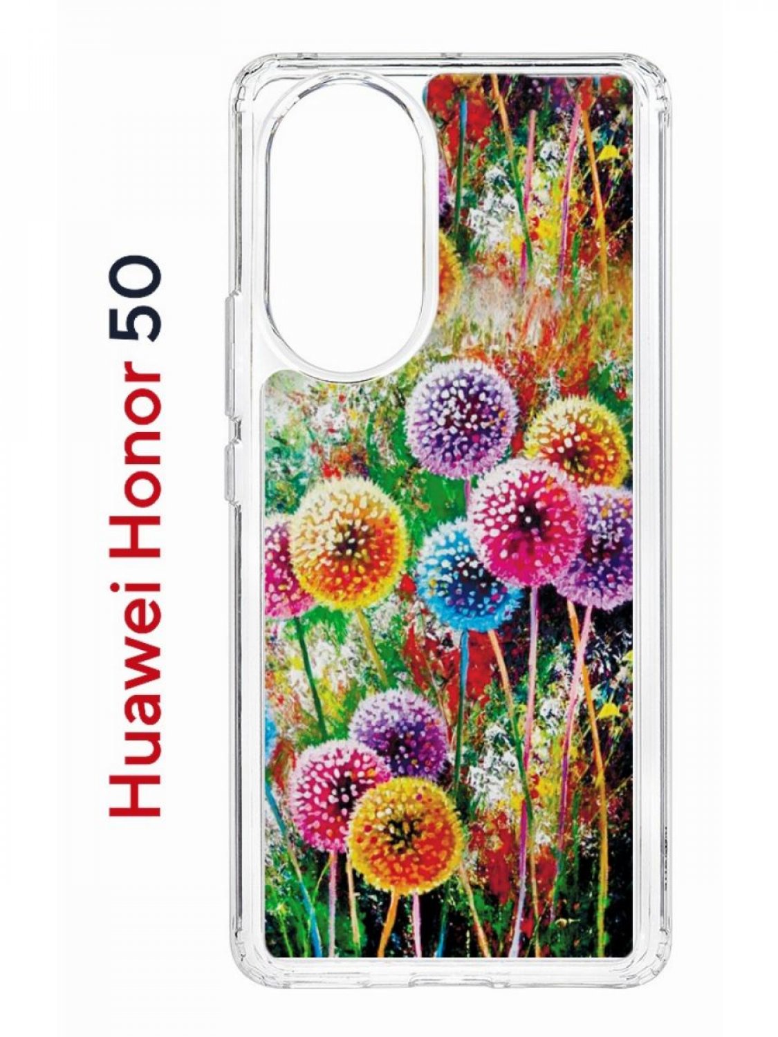 Чехол на Honor 50, Huawei Nova 9 с принтом Kruche Print Одуванчики, противоударный бампер
