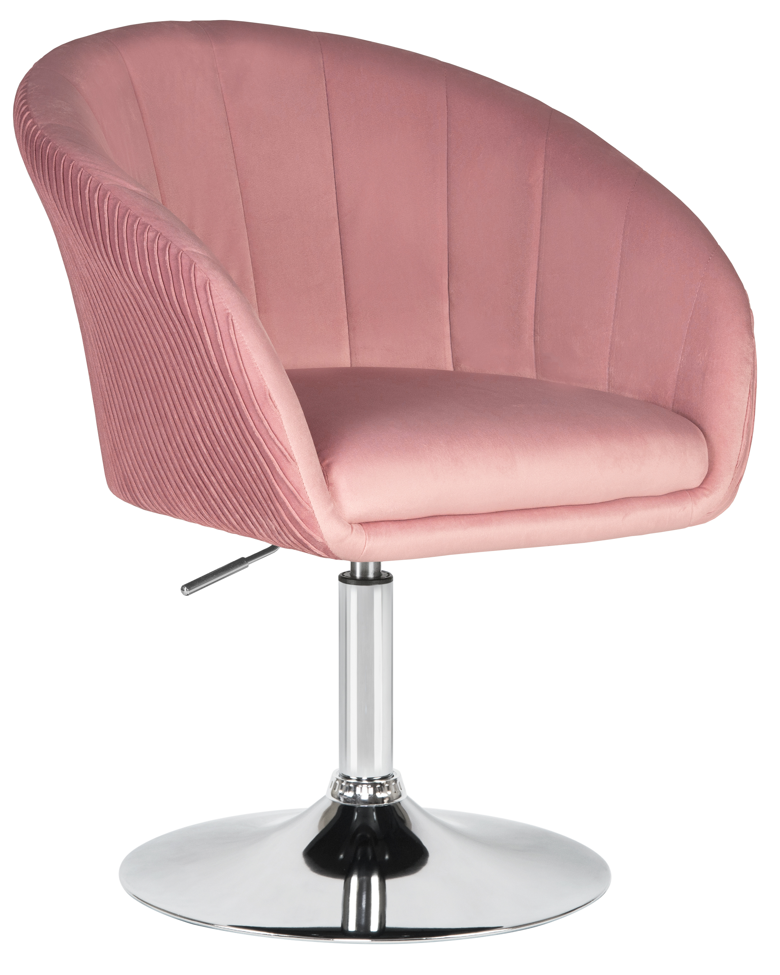 Кресло дизайнерское Лого-М DOBRIN EDISON сиденье розовый велюр (1922-16), основание хром