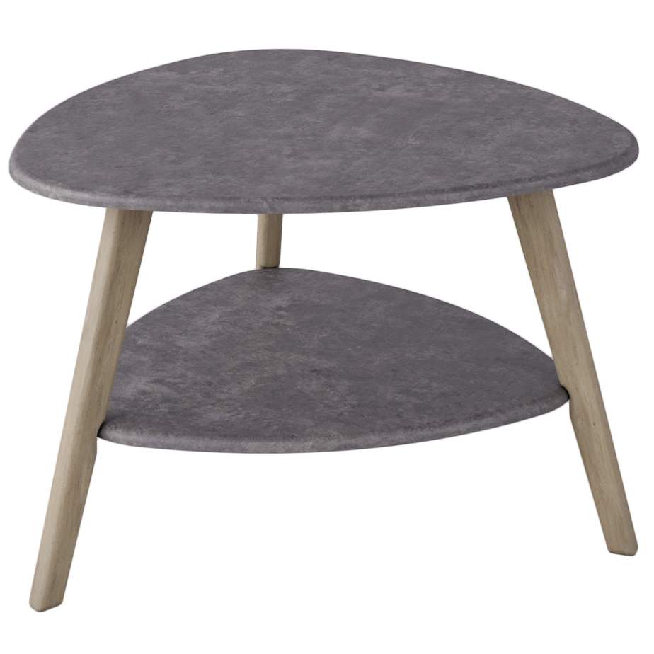 Журнальный столик Мебелик Бруклин 77х78х50 см, серый бетон/дуб сонома