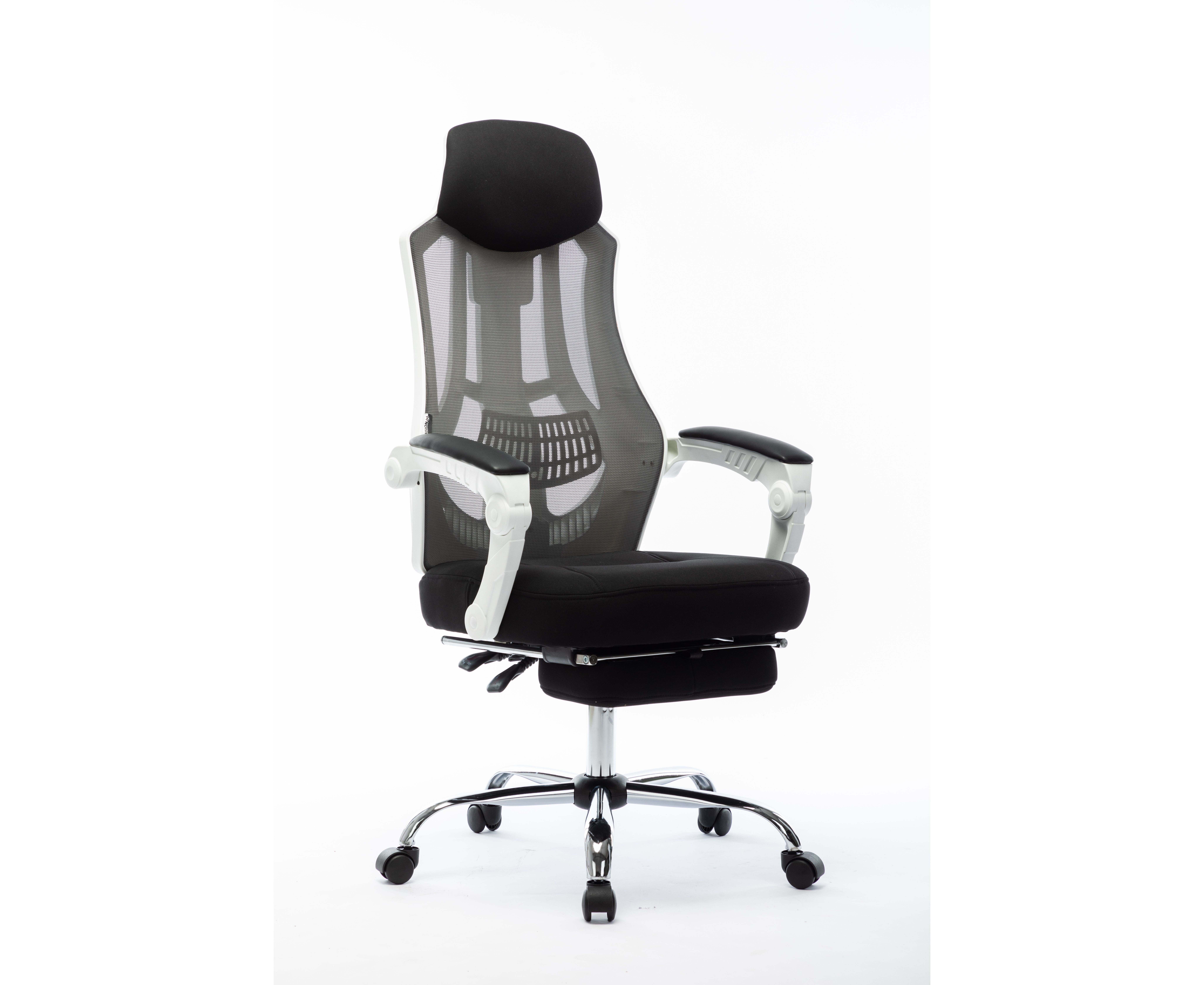 Кресло офисное Norden 007 NEW (black (white plastic) белый пластик / черная ткань / черная