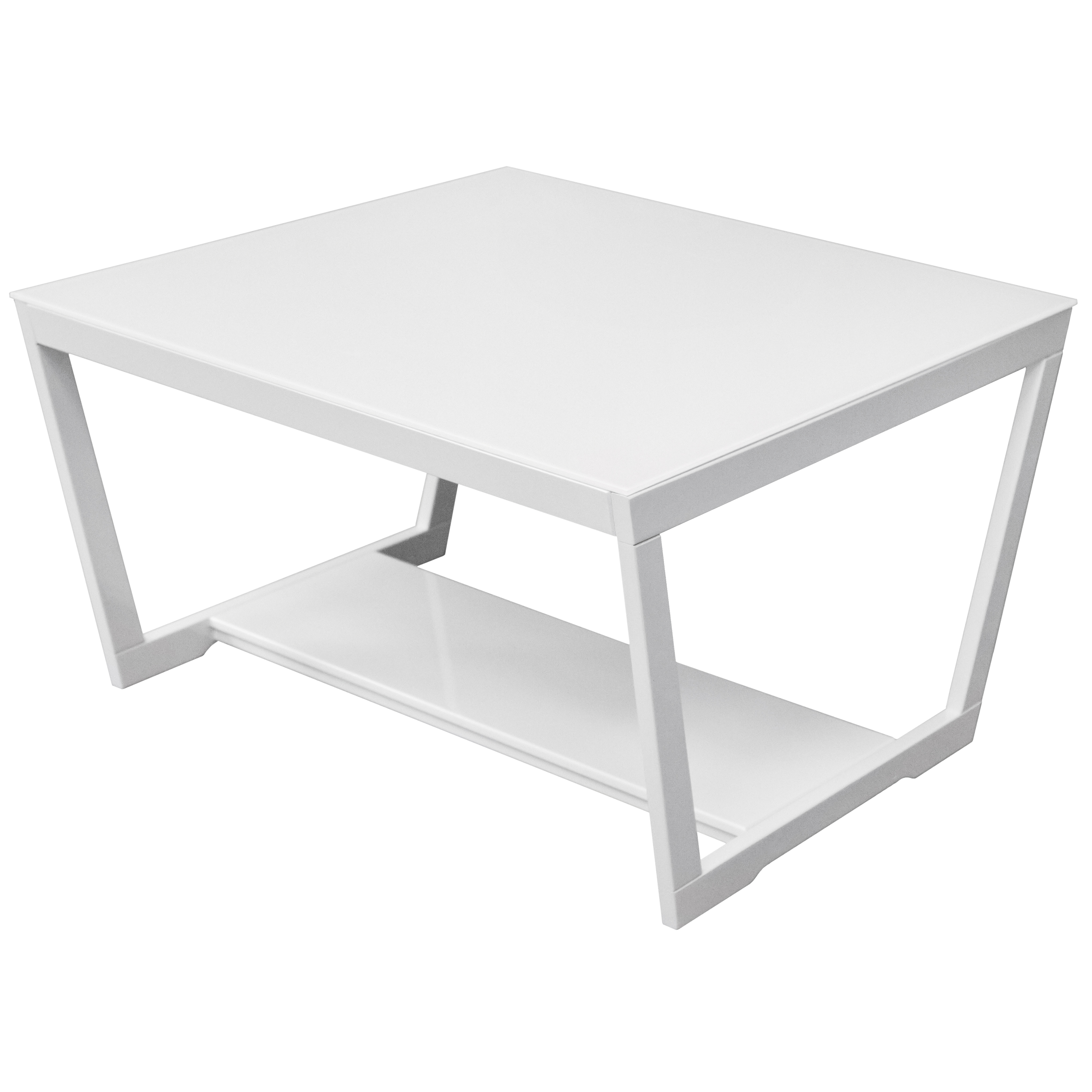 Журнальный столик Мебелик BeautyStyle 1 белый глянец/стекло белое