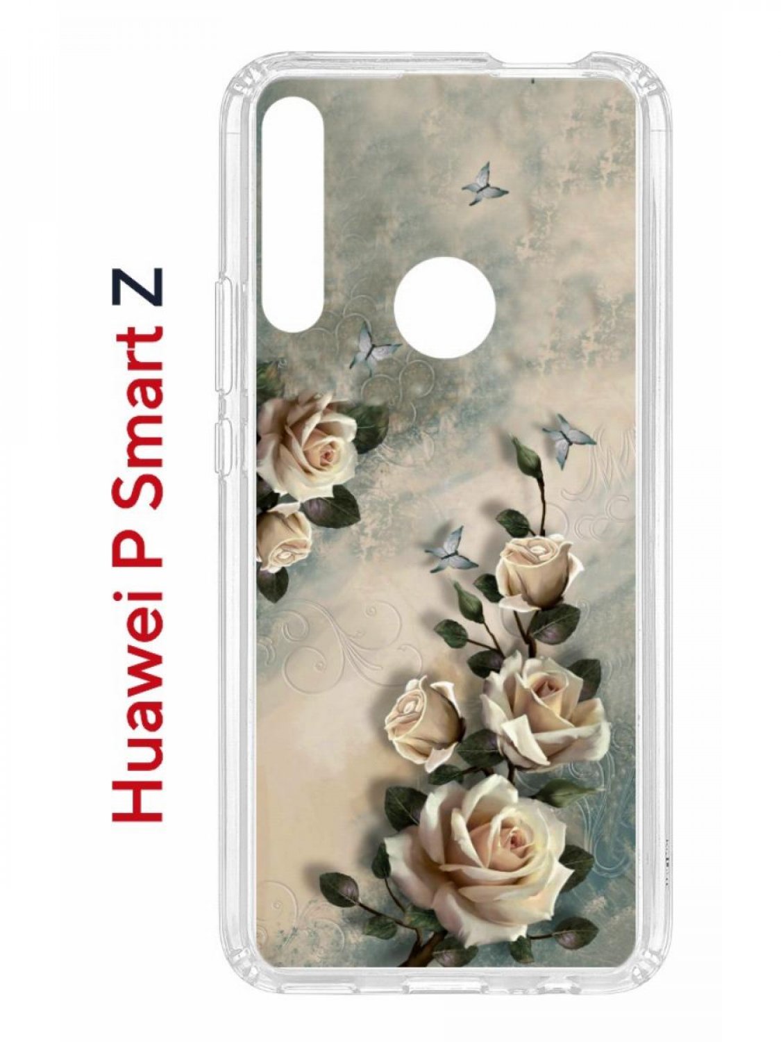 Чехол на Huawei P Smart Z с принтом Kruche Print Белая роза, противоударный бампер