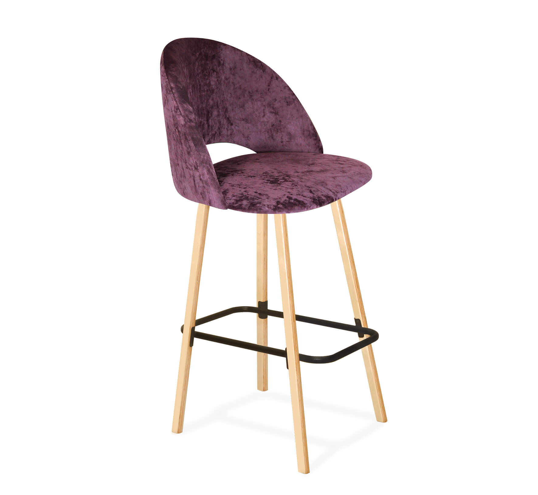 Барный стул Sheffilton SHT-ST34/S94 221019, вишневый джем/прозрачный лак/чёрный
