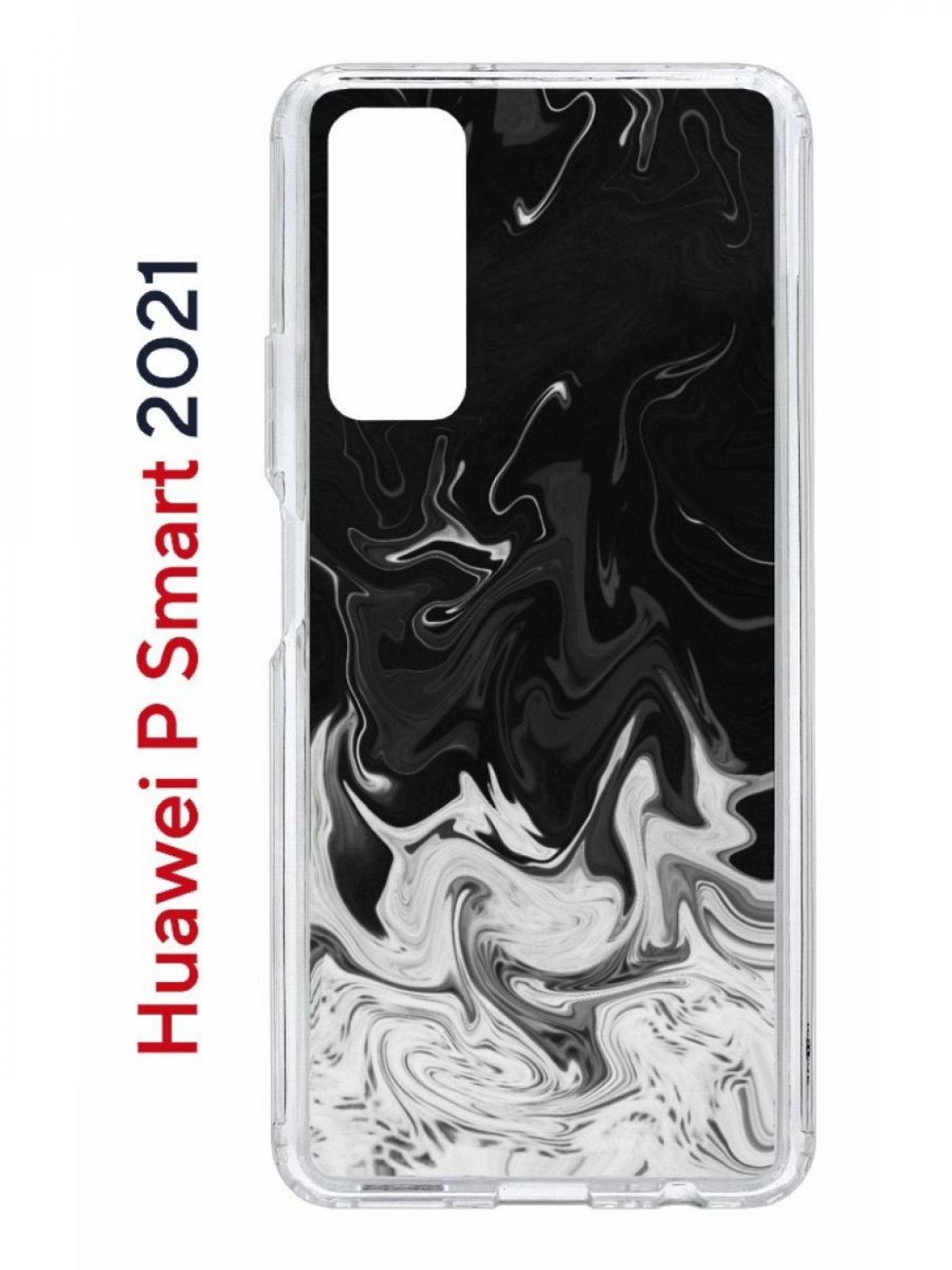 Чехол на Huawei P Smart 2021 с принтом Kruche Print Разводы краски, противоударный бампер