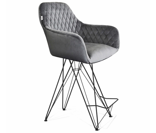 Полубарный стул Sheffilton SHT-ST38/S66-1 190070, угольно-серый/чёрный муар