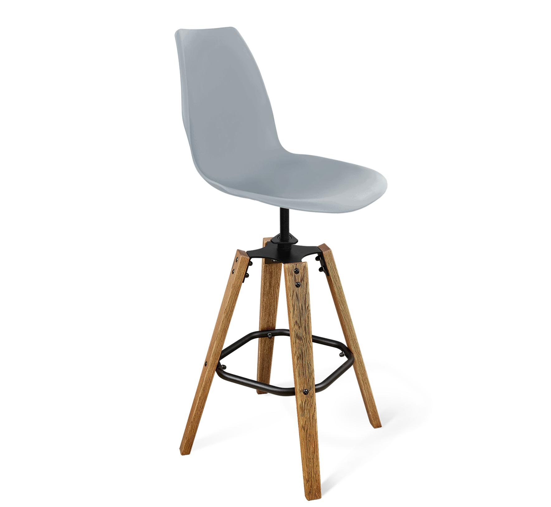Барный стул Sheffilton SHT-ST29/S93 168504, серый/дуб брашированный коричневый/черный