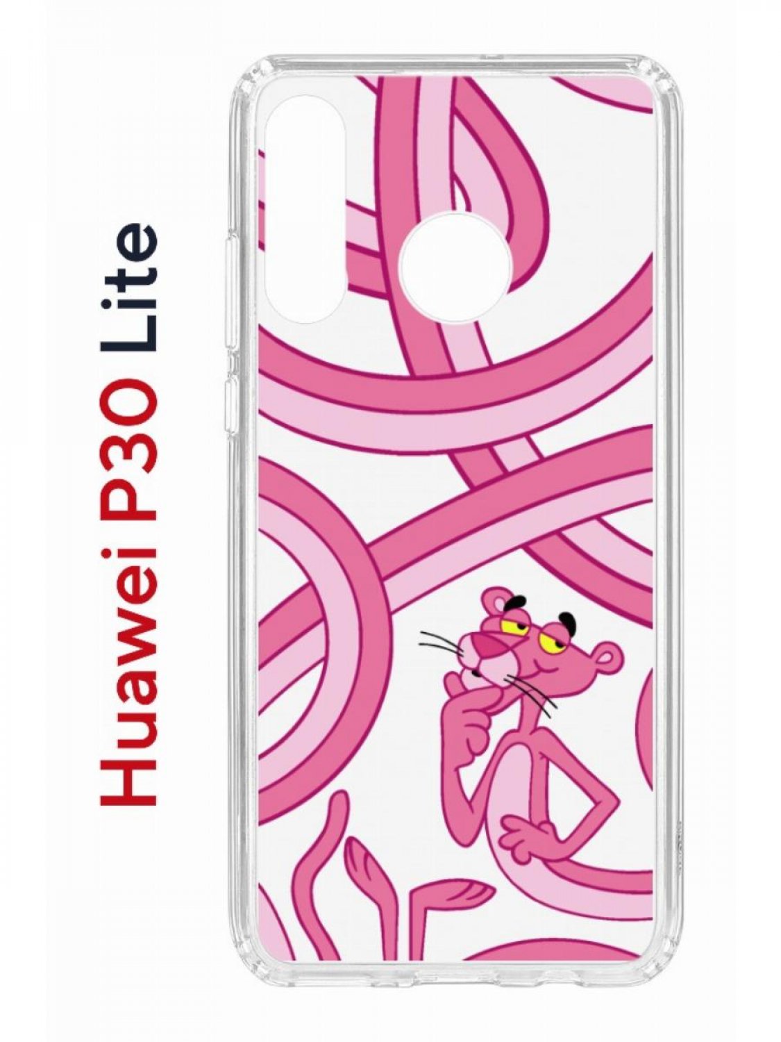Чехол на Huawei P30 Lite с принтом Kruche Print Розовая Пантера, противоударный бампер