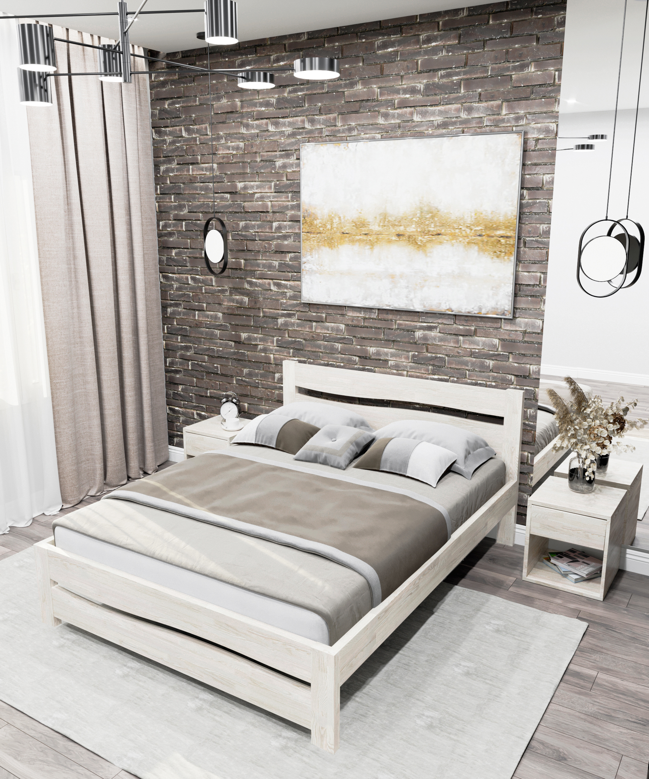 Кровать МиДа Трейд Дарья 120х180 из массива сосны, без покрытия, отшлифованная