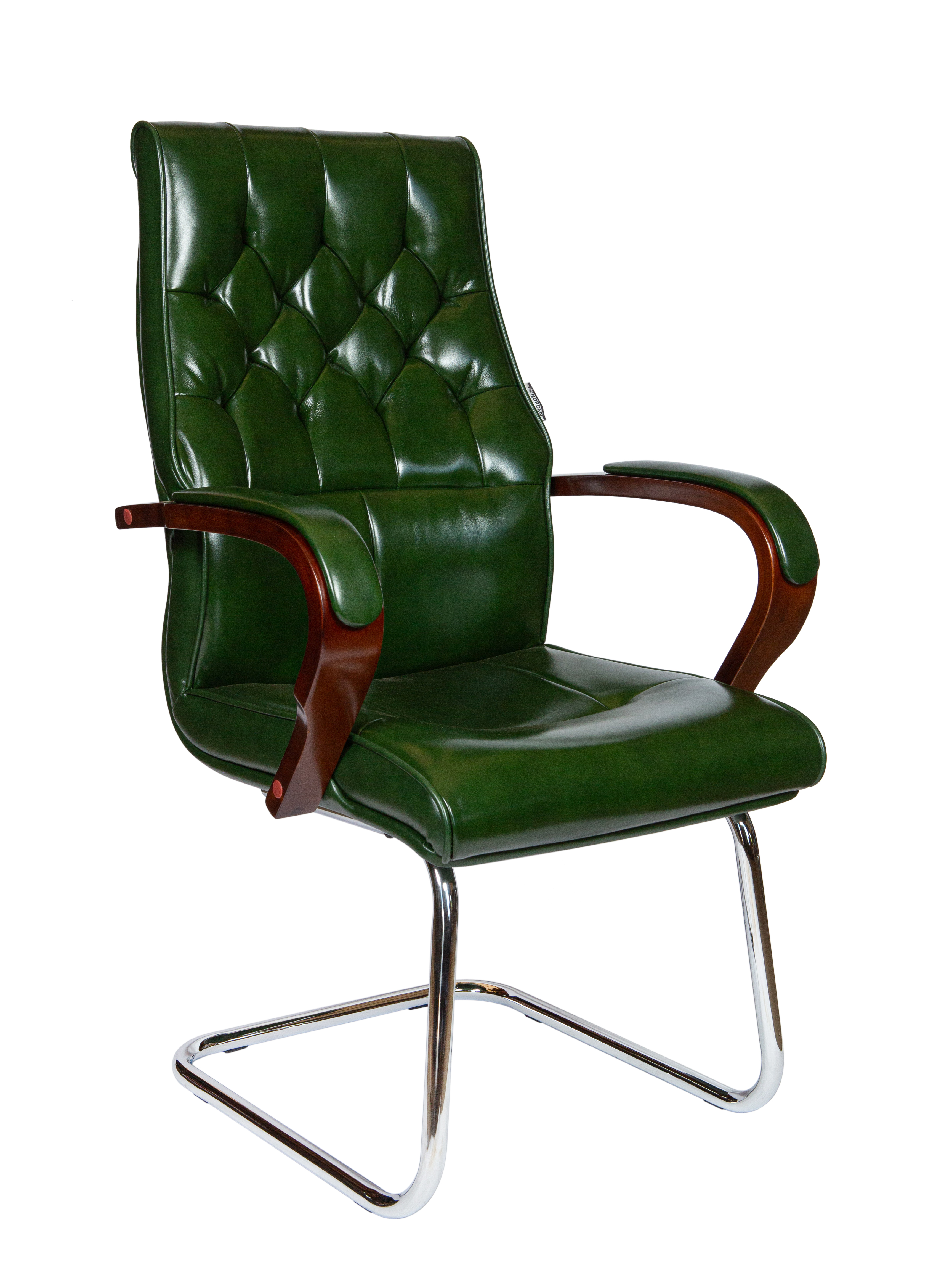 Офисное кресло Norden Боттичелли CF дерево, зеленая глянцевая кожа