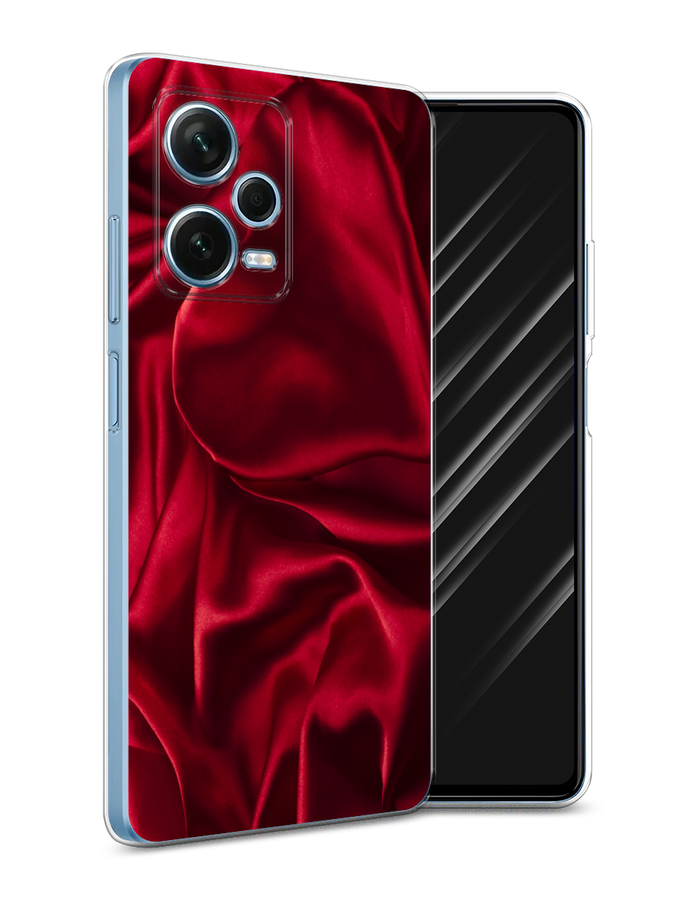 Чехол Awog для Xiaomi Redmi Note 12 Pro Plus "Текстура красный шелк"