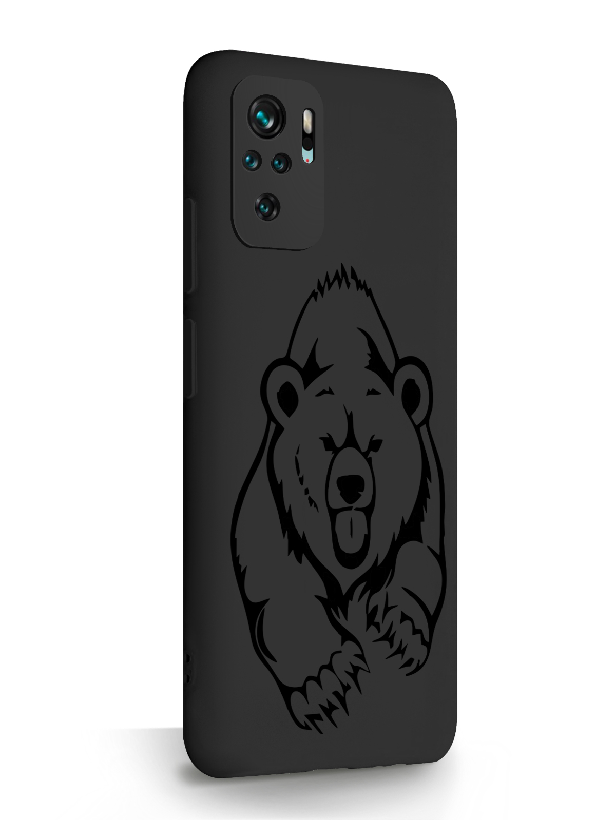Чехол MustHaveCase для Xiaomi Redmi Note 10S Медведь черный
