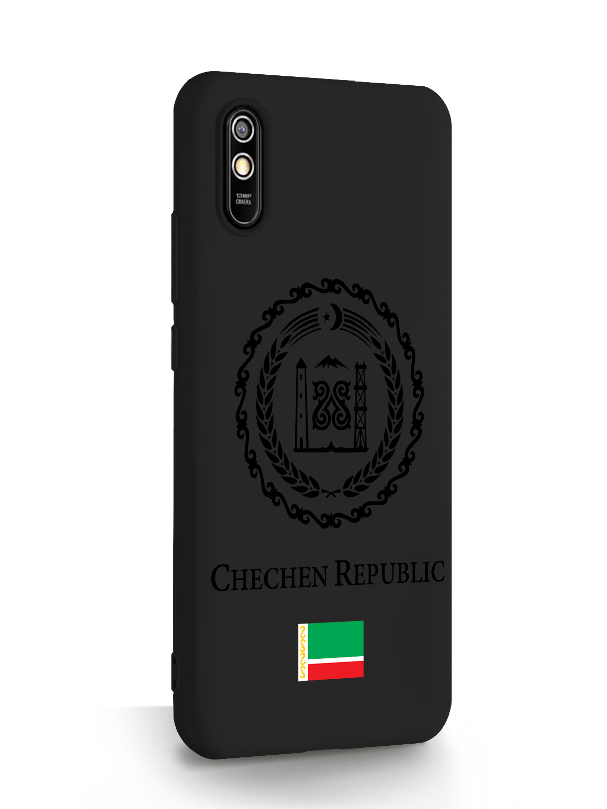 Чехол SignumCase для Xiaomi Redmi 9A Черный лаковый Герб Чечни черный