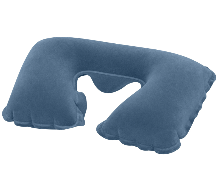 Дорожная подушка Bestway 67006 надувная для шеи флокированная, 37х24х10 см, синяя